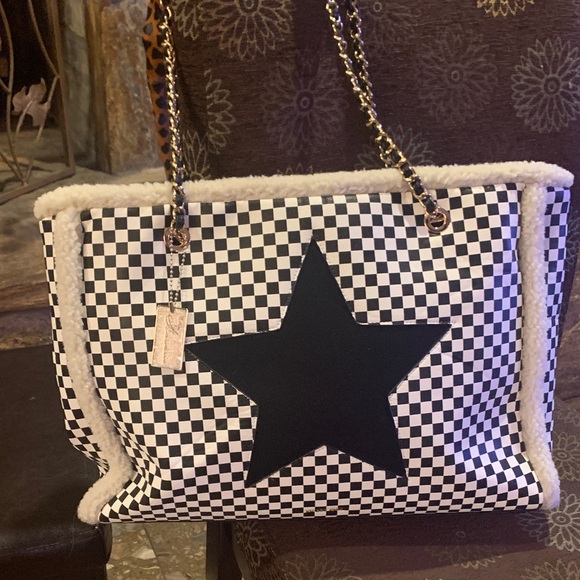 Vintage Havana | Bags | Vintage Havana Checkered Black White Tote Bag ...